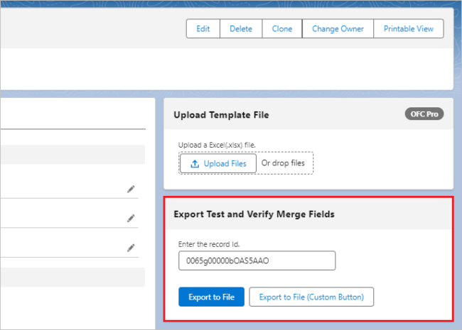 Generate an Excel file in Salesforce using Office File Creator – (2) Create a template record ...