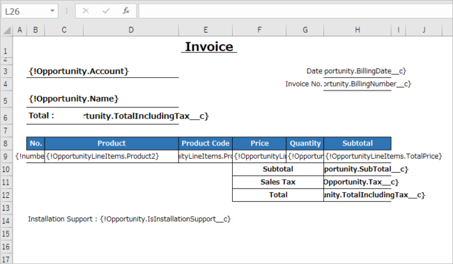 Generate an Excel file in Salesforce using Office File Creator – (1) Create a template file ...