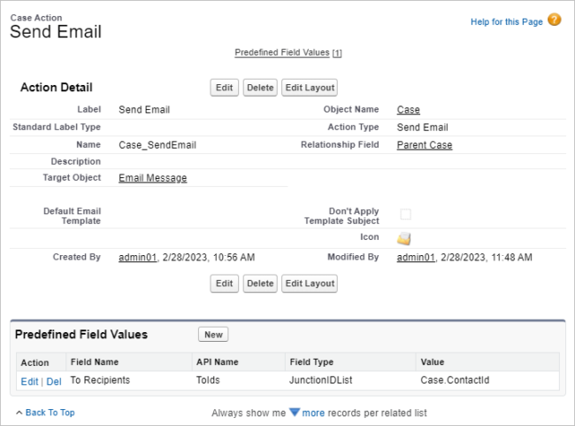 Create A Send Email Action On The Case Record Page In Salesforce