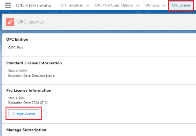 License Change Procedure (Upgrade/Downgrade) | Office File Creator