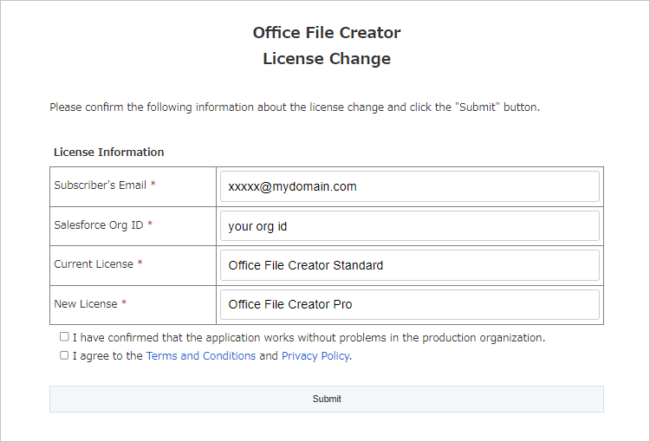 License Change Procedure (Upgrade/Downgrade) | Office File Creator